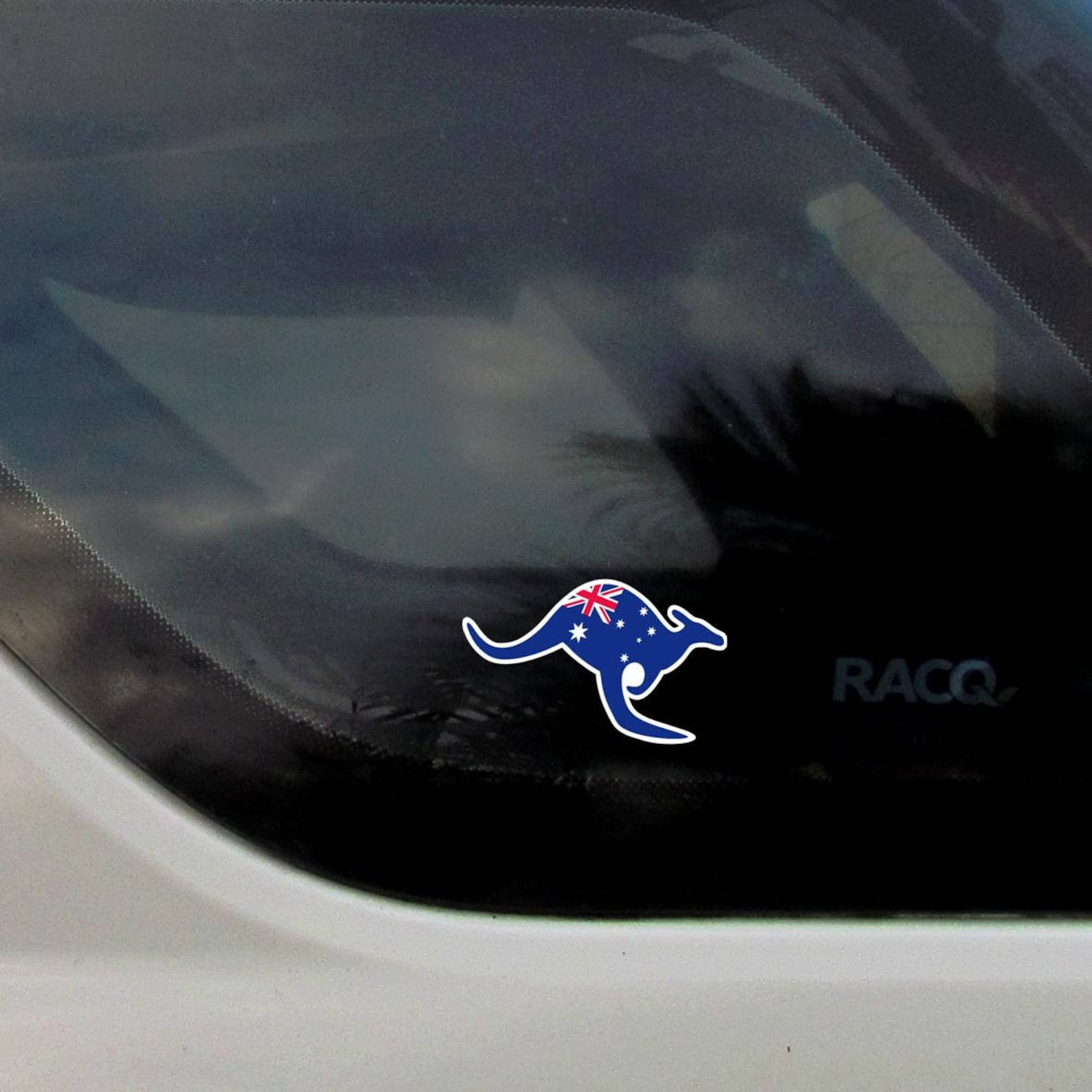 Aussie Kangaroo With Australian Flag Vinyl Sticker Australia Oz ...