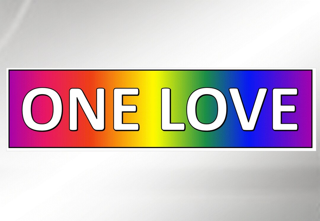 Equal Rights Bumper Stickers. One Love. Vinyl Car Decal in Rainbow ...