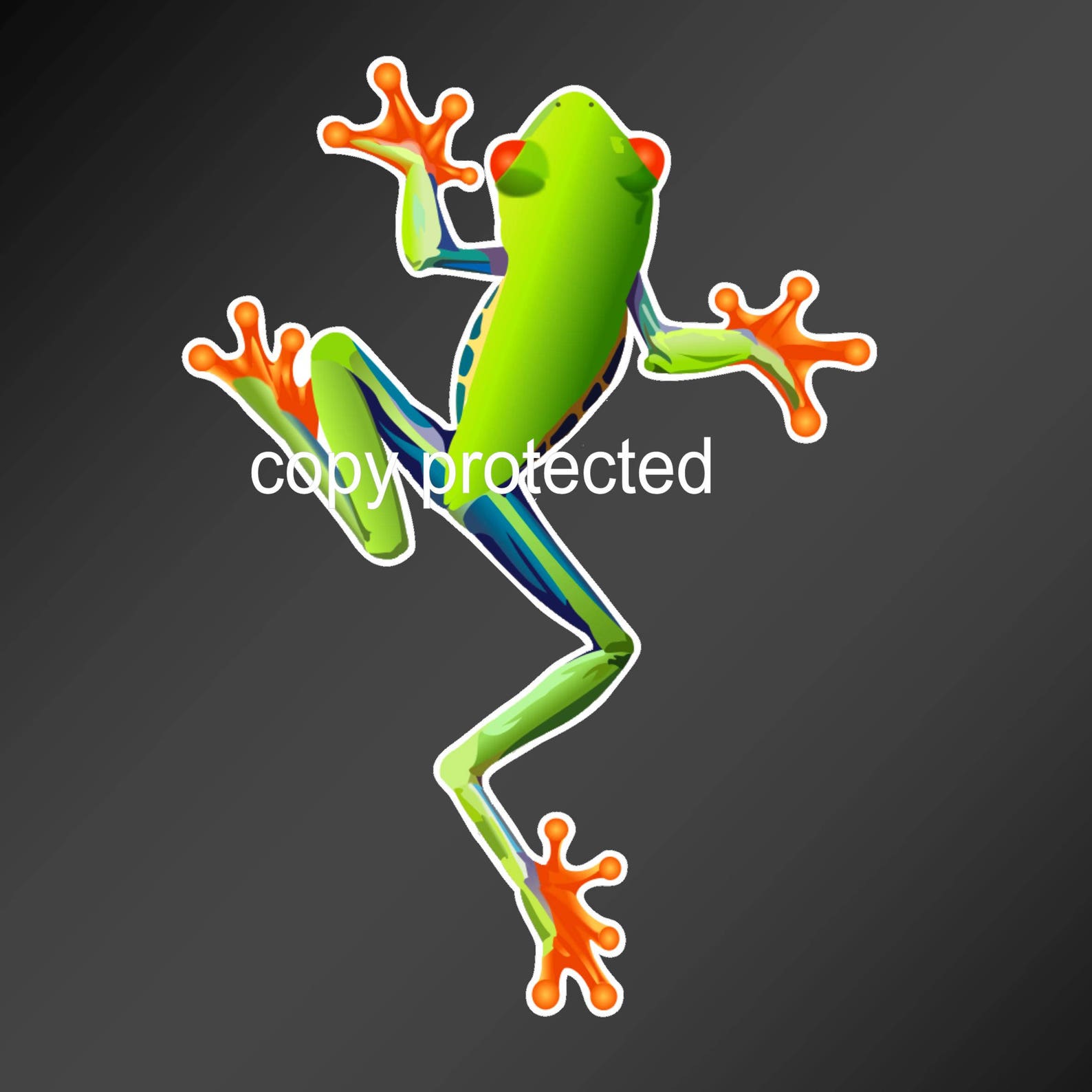 Vinyl Sticker Green Tree Frog Car Bumper Sticker 128 Mm Across - Etsy