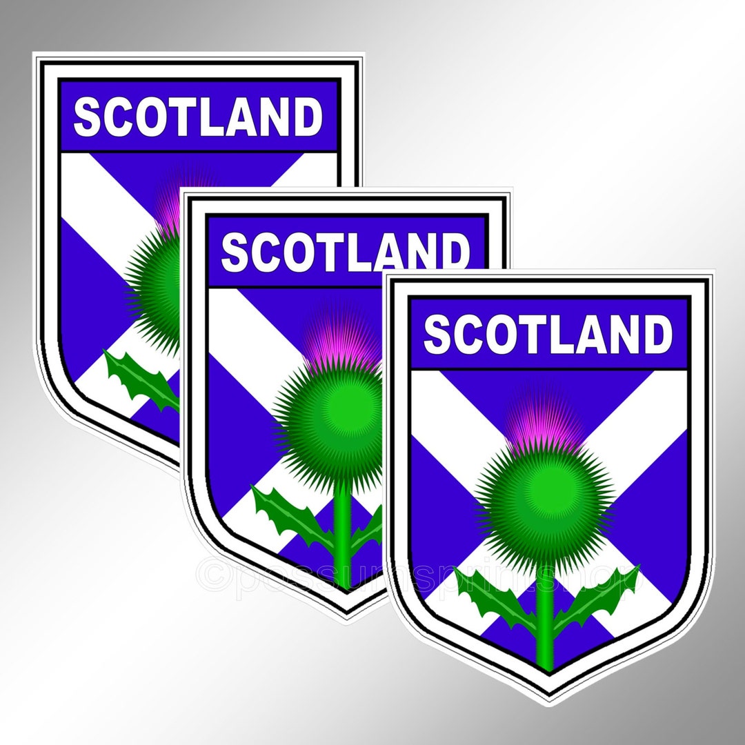 Decal or Car Bumper Sticker. Three Small Scottish Shield Decals With ...