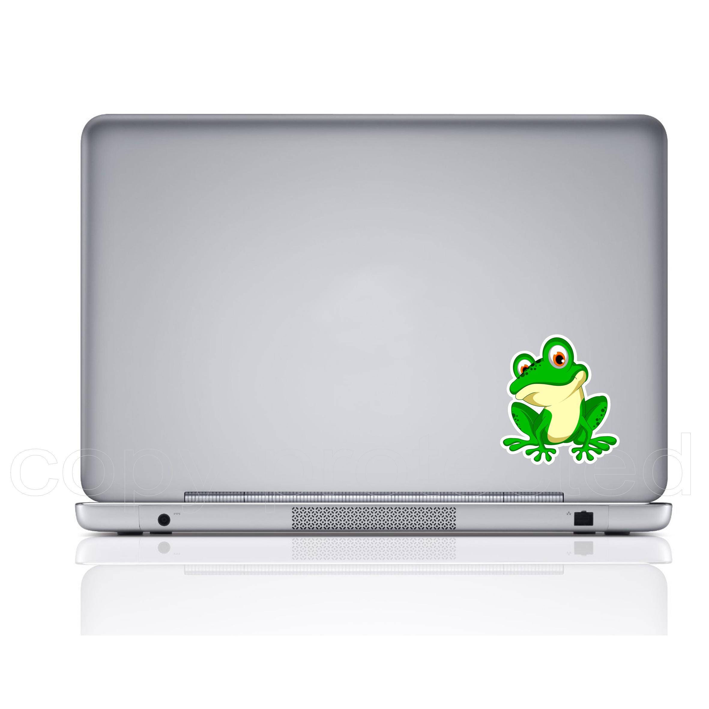 Vinyl Sticker Car Bumper Sticker Bug Eyed Green Frog Cartoon Vinyl 88 X ...