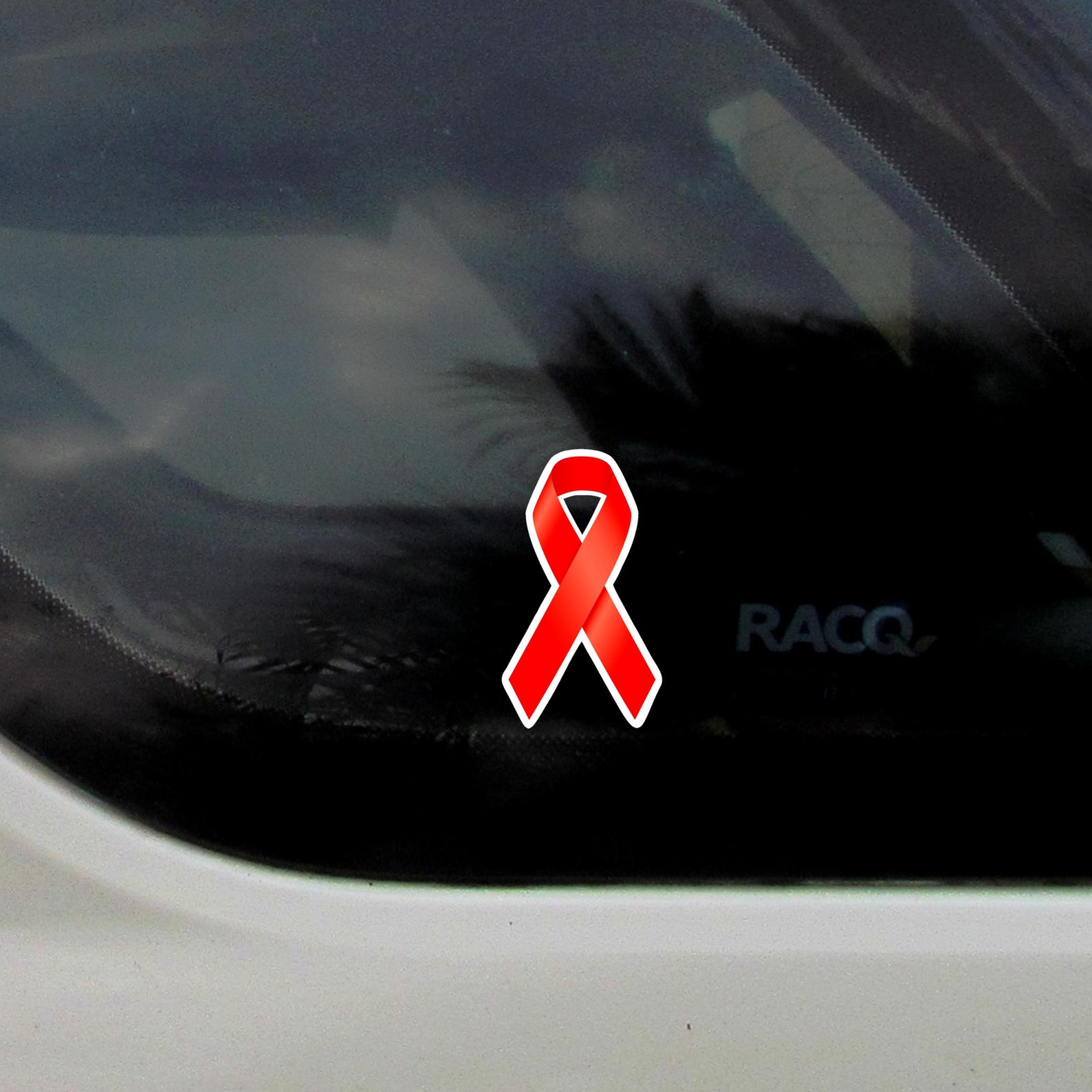 Red Ribbon Cardio Heart Health Awareness Ribbon Vinyl Sticker for Car ...