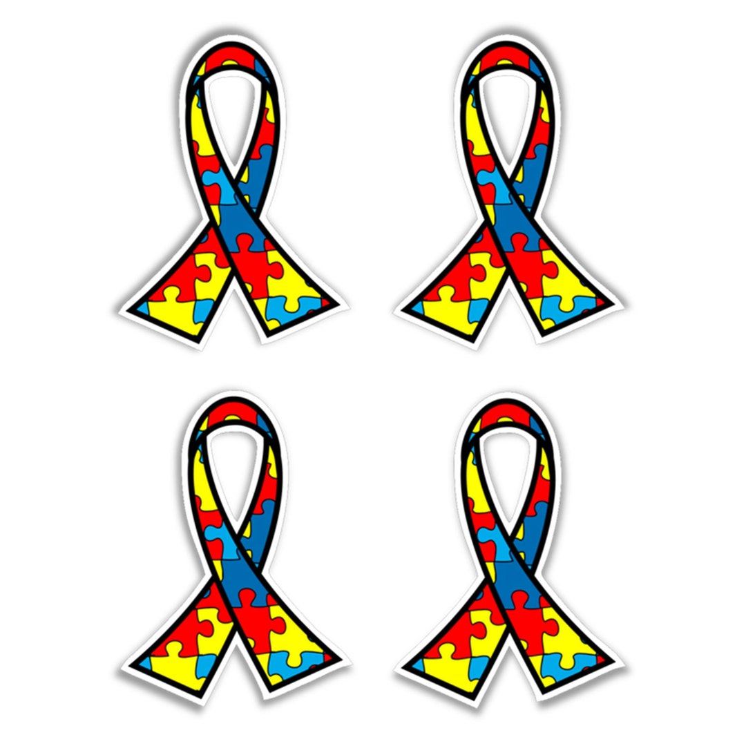 Autism Awareness Vinyl Stickers Jigsaw Ribbon Car Bumper - Etsy