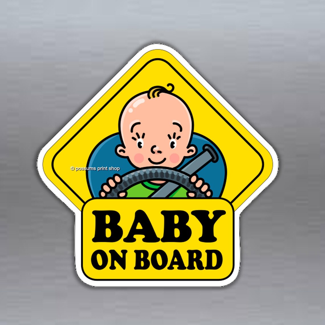 Funny Baby on Board Warning Sign Vinyl Car Bumper Sticker | Etsy
