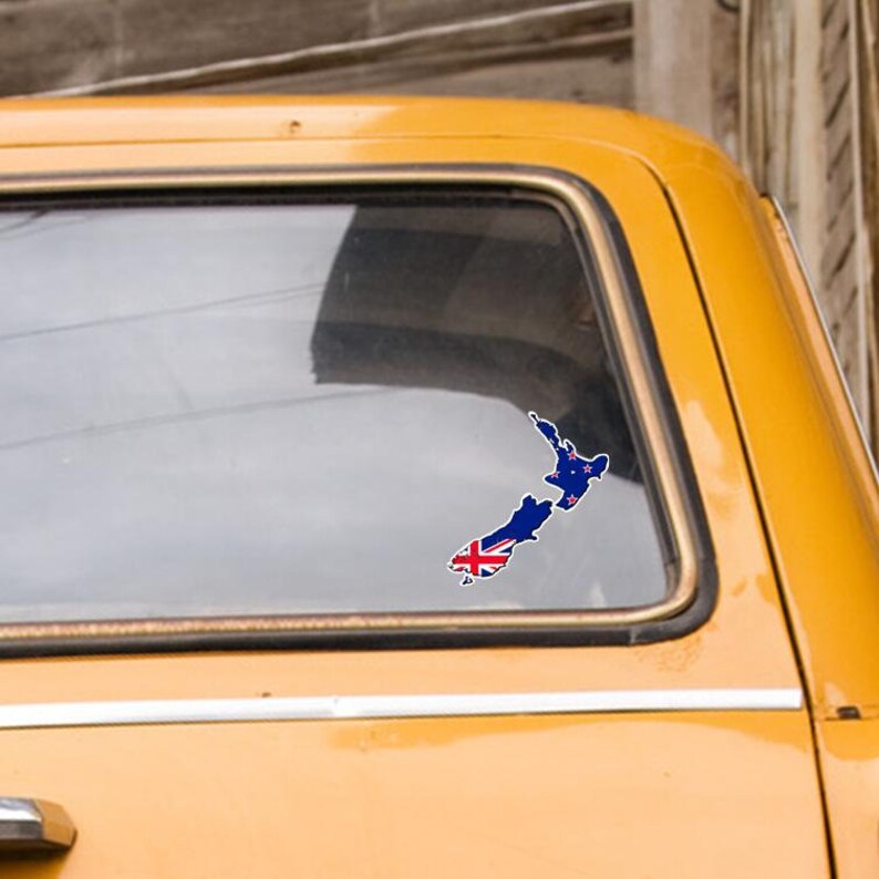 New Zealand Map Vinyl Sticker With the Flag for Kiwi New | Etsy