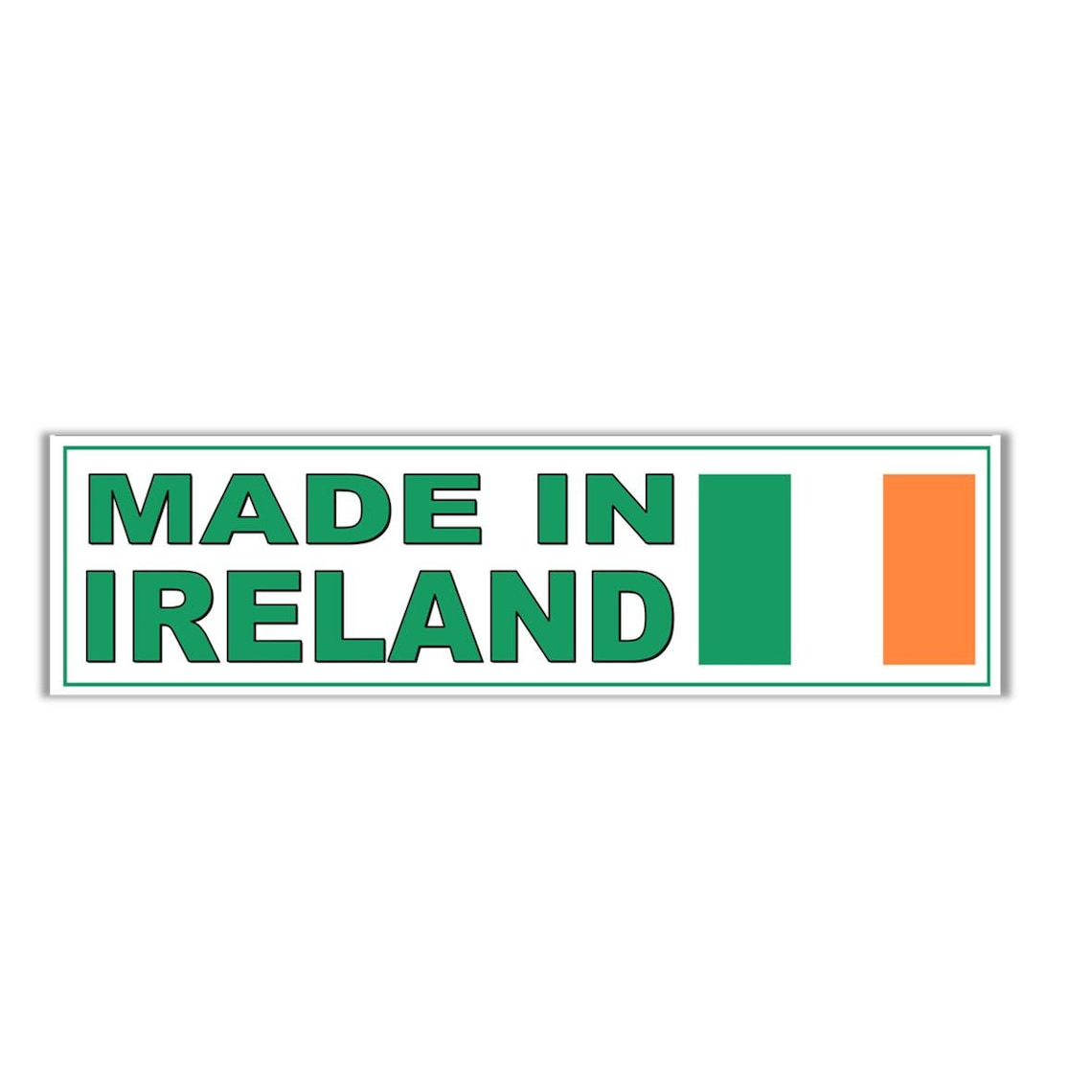 Fun Vinyl Bumper Sticker Made in Ireland With Irish Flag 200 Mm X 52 Mm ...