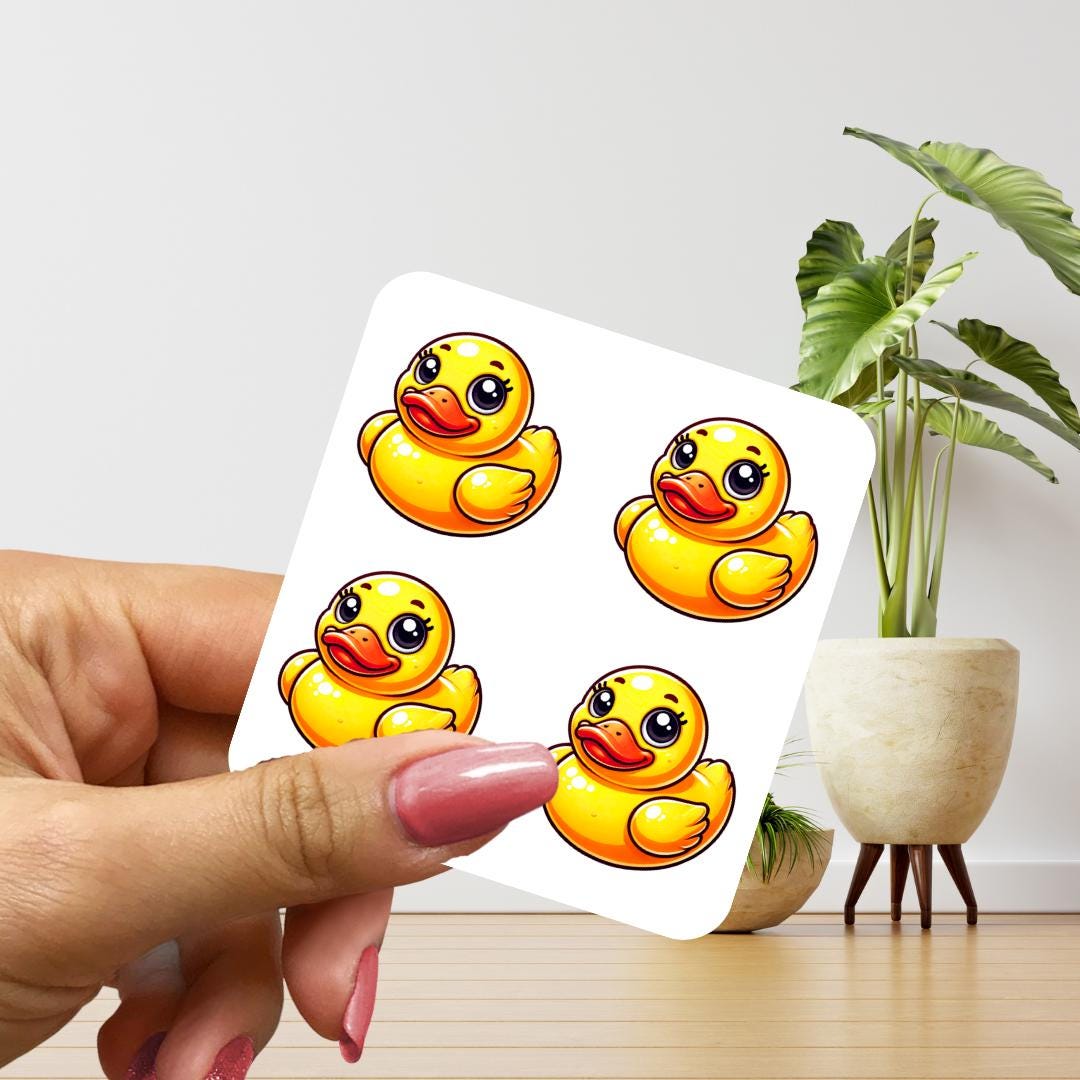 Fun Rubber Duckie Vinyl Sticker Set - Classic Yellow Duck – Collect All ...