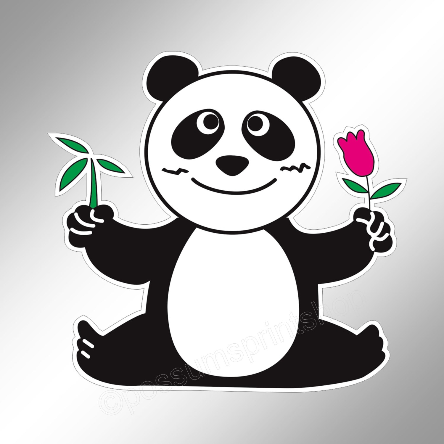 Cute Panda Bear vinyl car decal bumper sticker. Approx 90 mm | Etsy