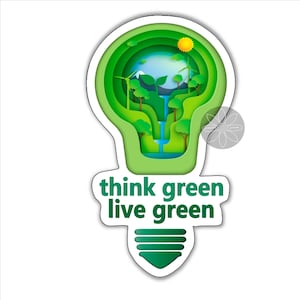 Think Green Live Green Environment Vinyl Sticker Car Bumper Laptop 56 ...