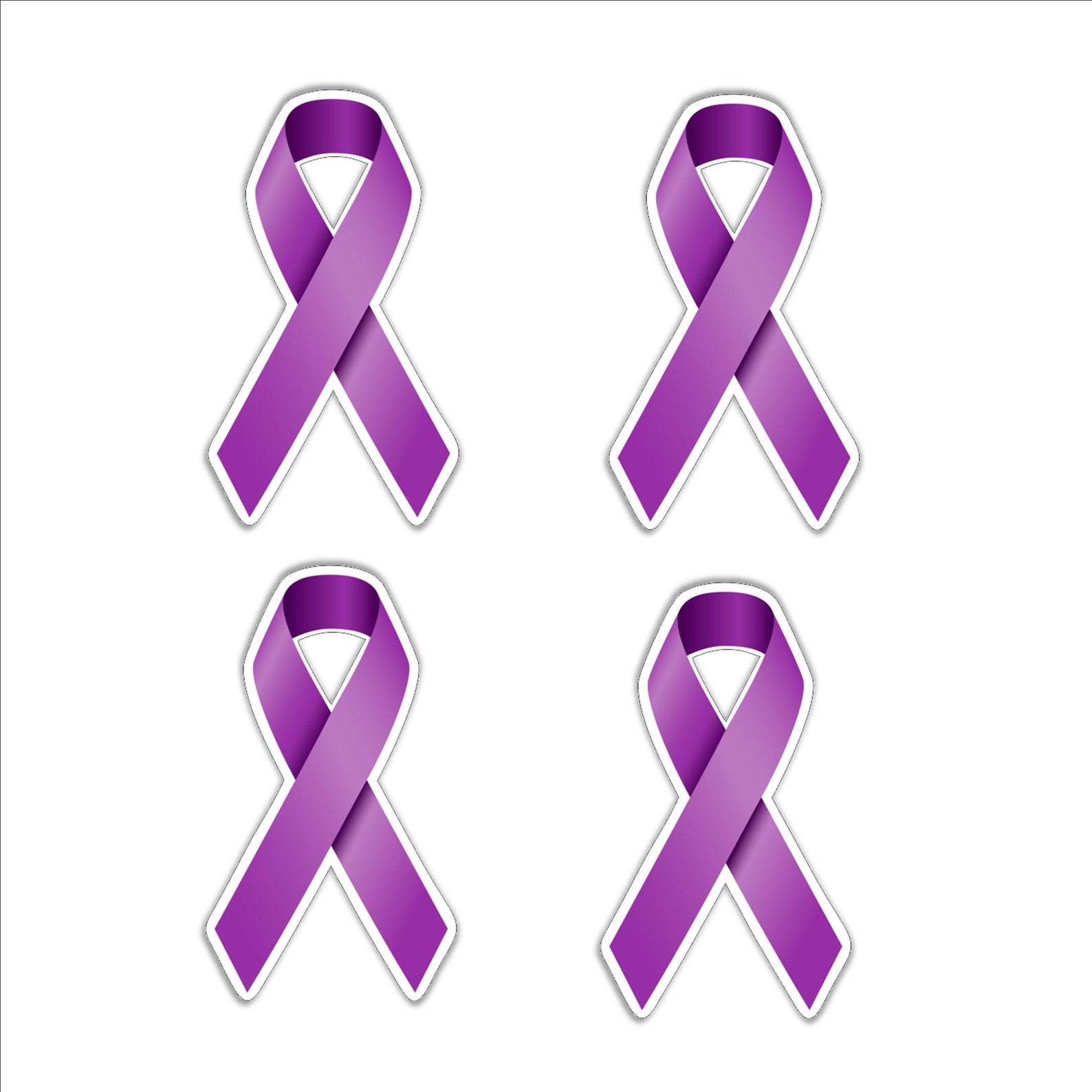 Epilepsy Awareness Purple Ribbon Set of 4 Vinyl Sticker for - Etsy