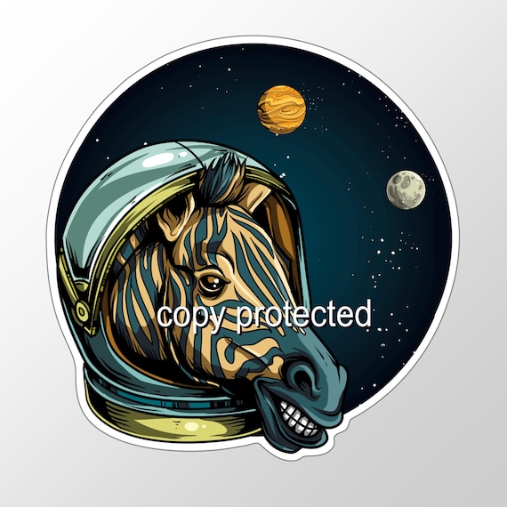 Space Astronaut Zebra in Helmet Decal / Car Bumper Sticker. | Etsy