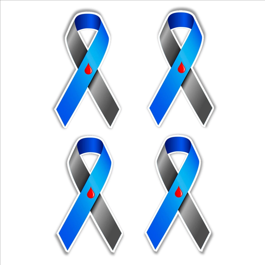 Diabetes Awareness Ribbon Set of 4 Vinyl Stickers for Cars, Laptops and ...