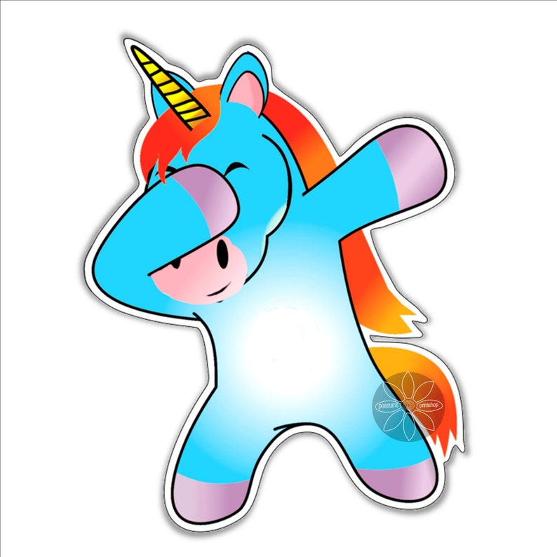 Dabbing Unicorn Dab Vinyl Bumper Sticker Magic Fantasy Animal | Etsy