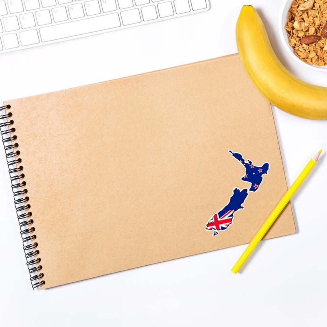 New Zealand Map Vinyl Sticker With the Flag for Kiwi New | Etsy