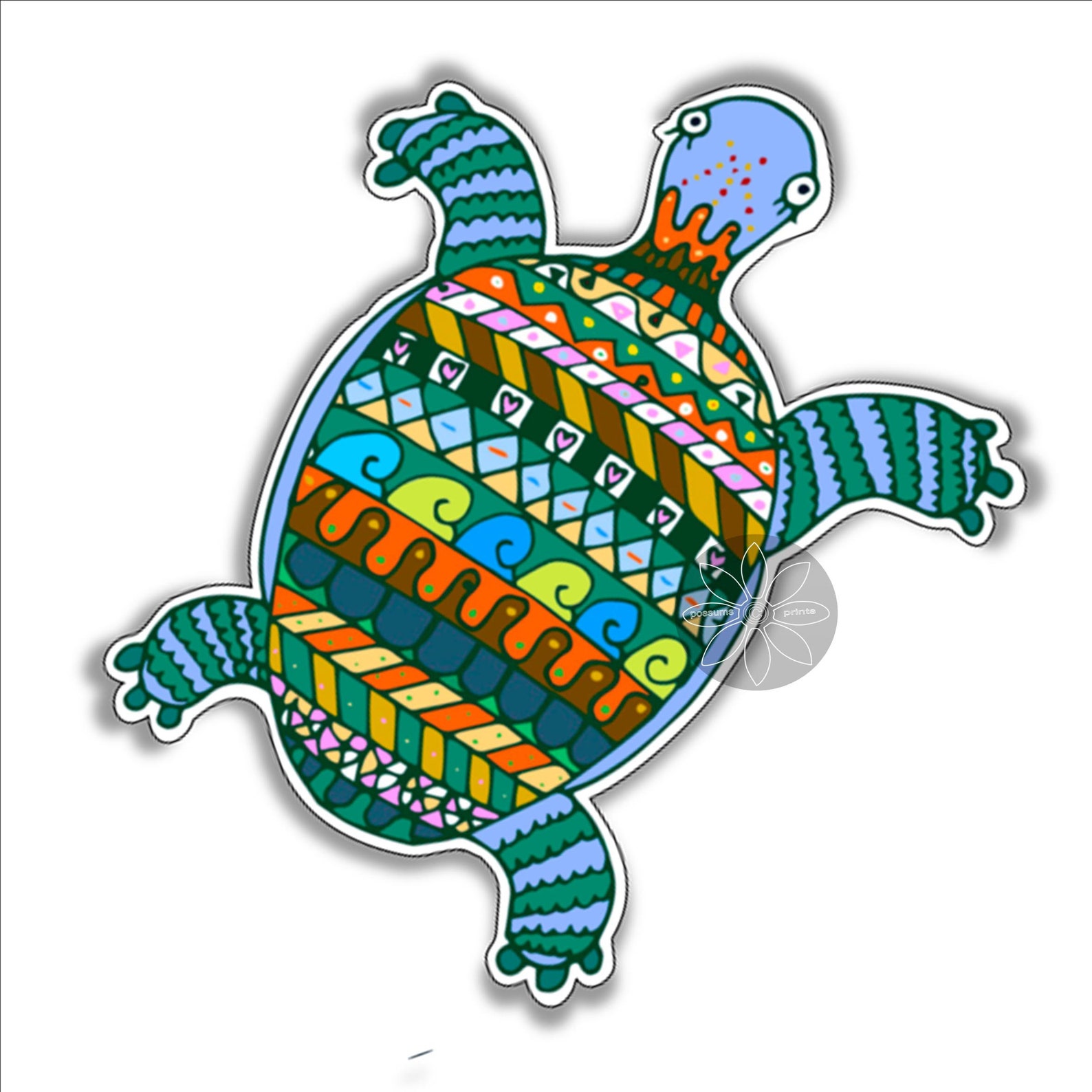 Turtle Vinyl Sticker Tribal Stripes Laptop Stickers - Etsy