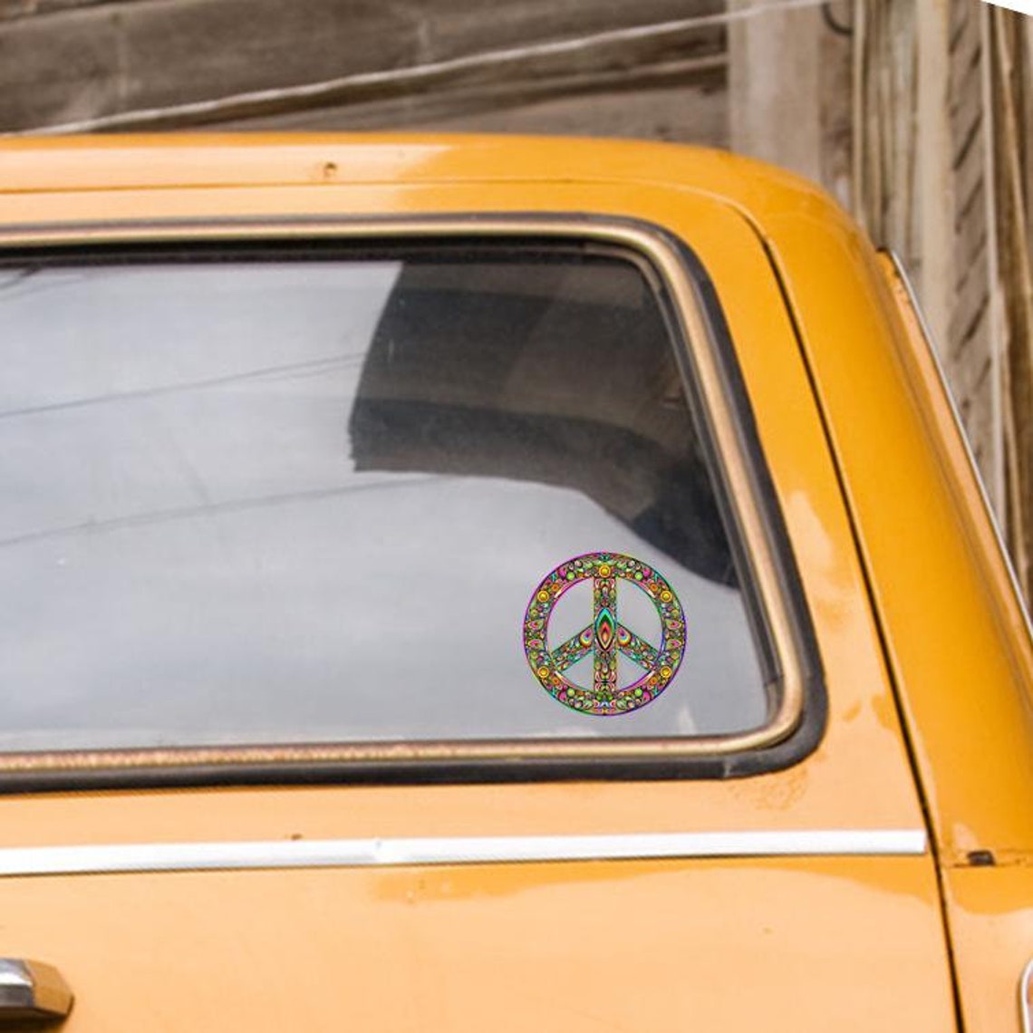 Peace Symbol Colorful Vinyl Sticker Car or Laptop 90 Mm | Etsy