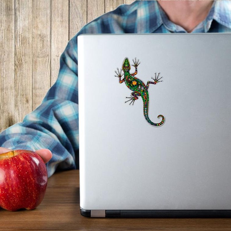 Colorful Gecko / Lizard Vinyl Sticker. for Car Bumper Laptop - Etsy ...