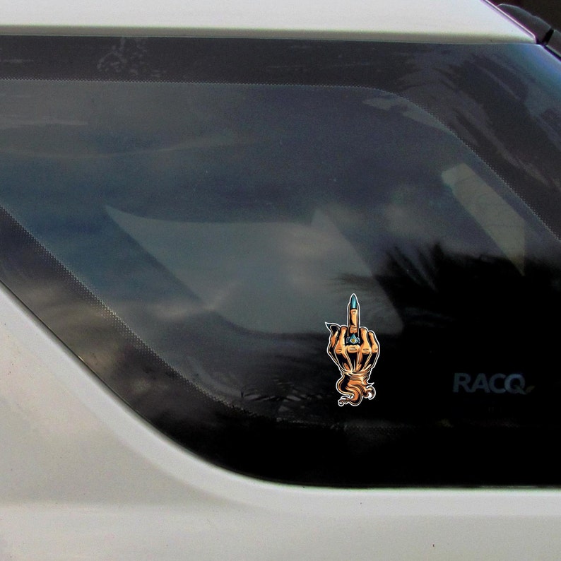 Funny Rude Hand Gesture Vinyl Car Bumper Sticker / Decal. Approximately ...