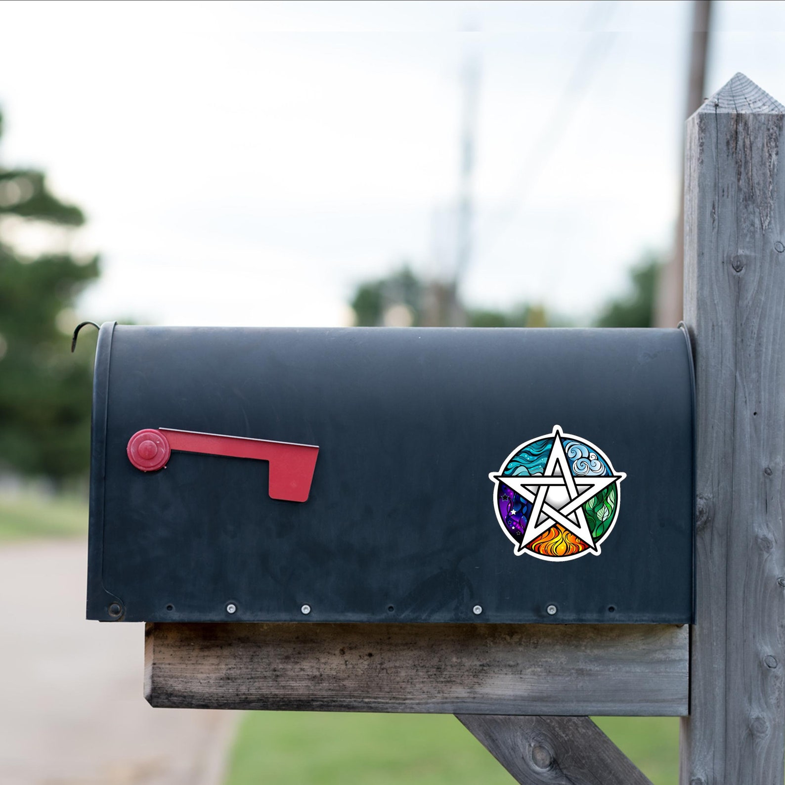 Modern Pentagram Symbol Protection and Earth Elements Car | Etsy