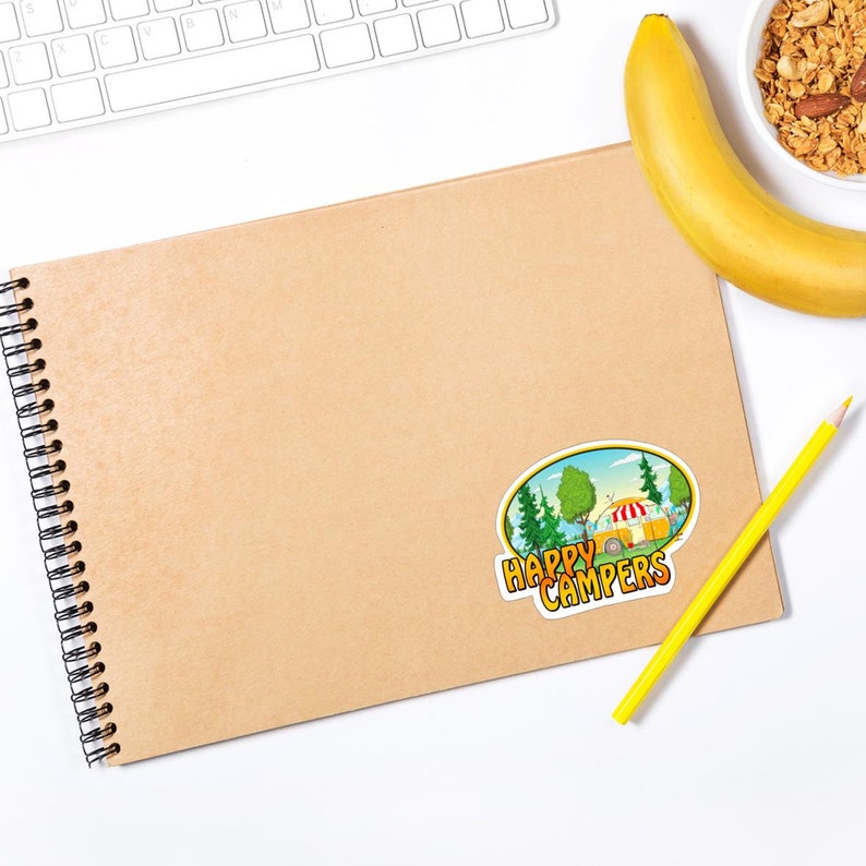 Funny bumper sticker Happy Campers vinyl stickers 110 x 84 mm | Etsy