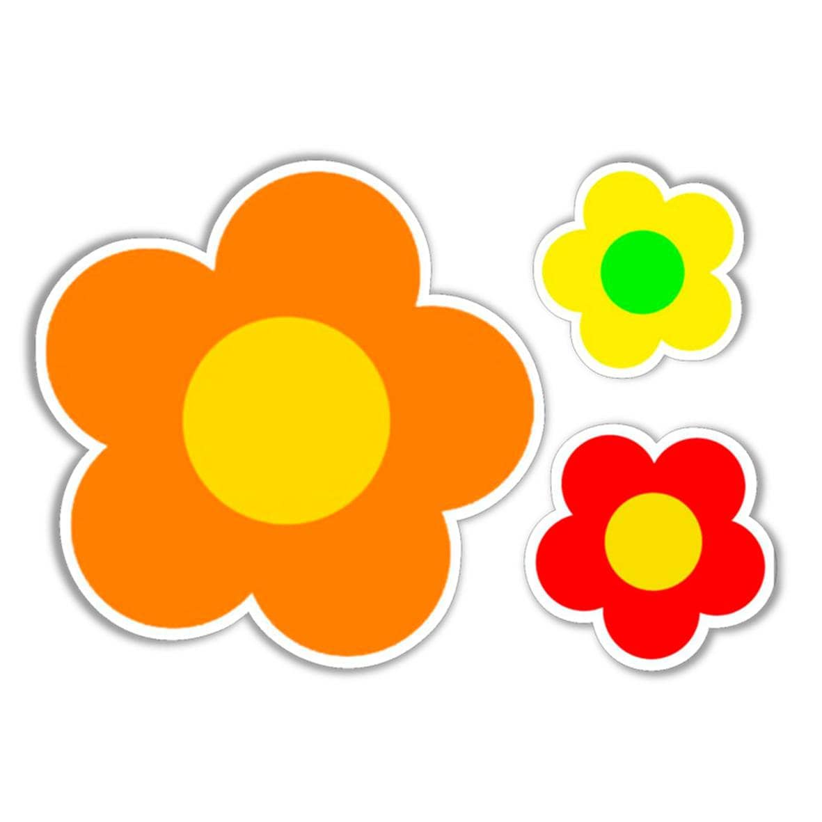 Flower Stickers Orange Yellow Red Simple Hippie Style Flower | Etsy