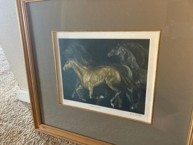 G.H. Rothe "runners" Hand Signed, Titled,numbered Mezzotint. Horses ...