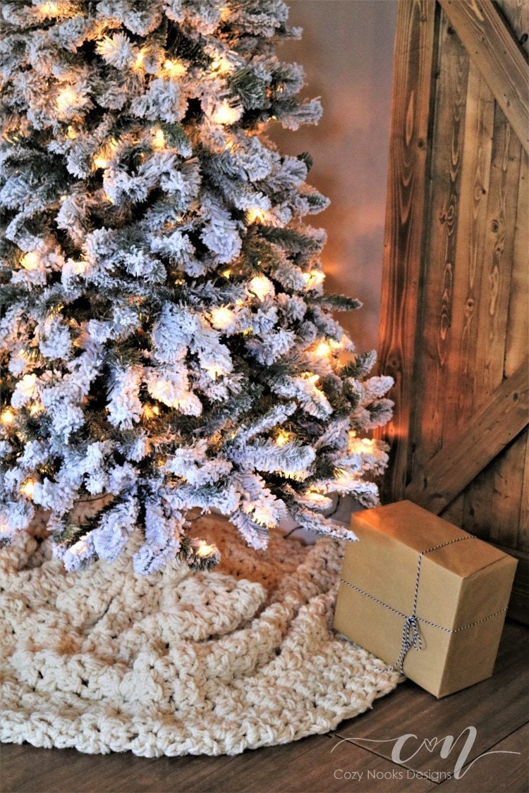 Snow Flurry Tree Skirt Crochet Pattern Farmhouse Decor Tree - Etsy Canada