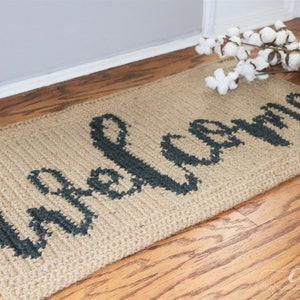 Farmhouse Welcome Mat Crochet Pattern: Jute Rug (PDF Pattern) - Etsy