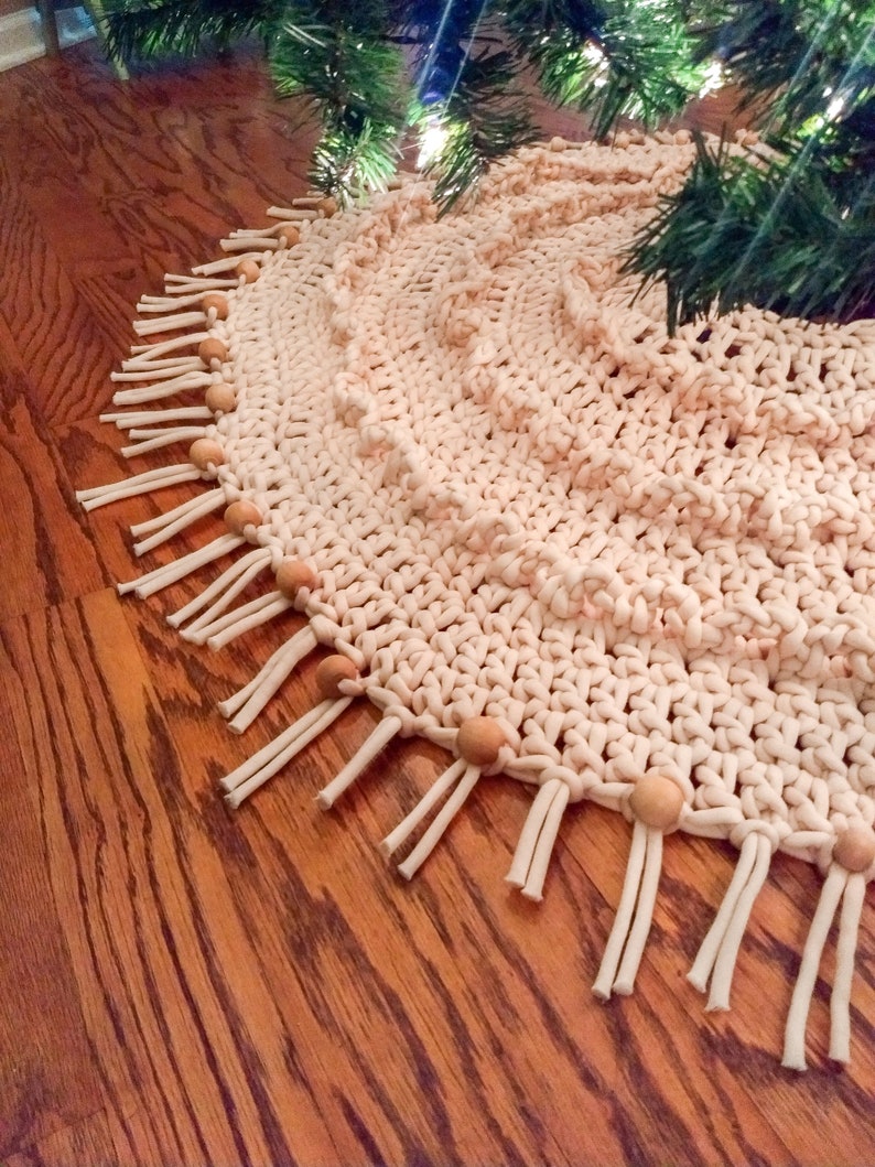 Boho Christmas Tree Skirt Crochet Pattern Bohemian Style | Etsy