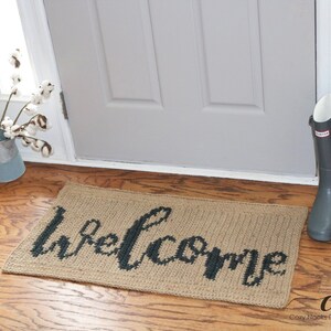 Farmhouse Welcome Mat Crochet Pattern: Jute Rug (PDF Pattern) - Etsy