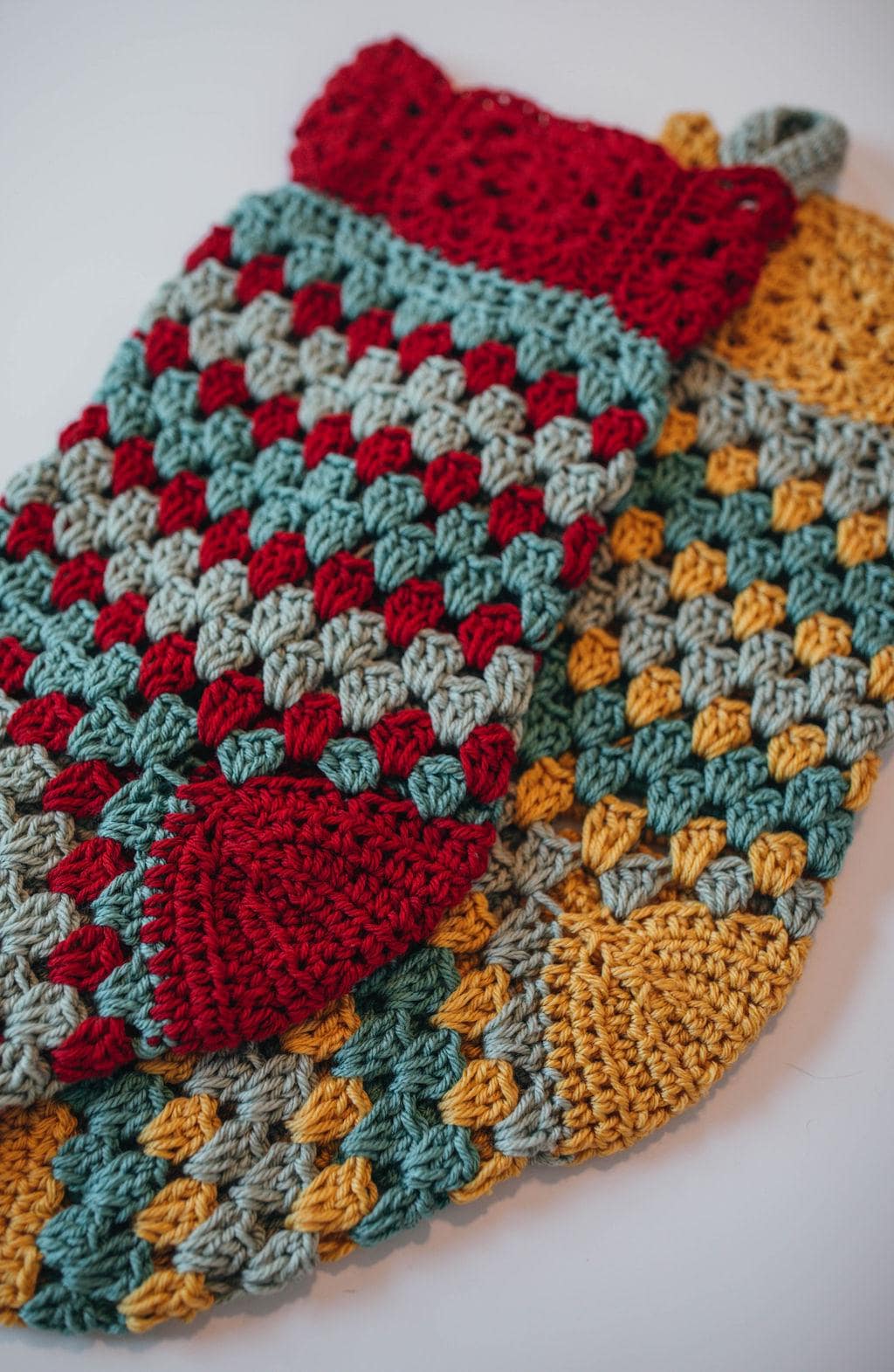 Joyful Stockings Crochet Pattern: Granny Square Christmas Stocking ...