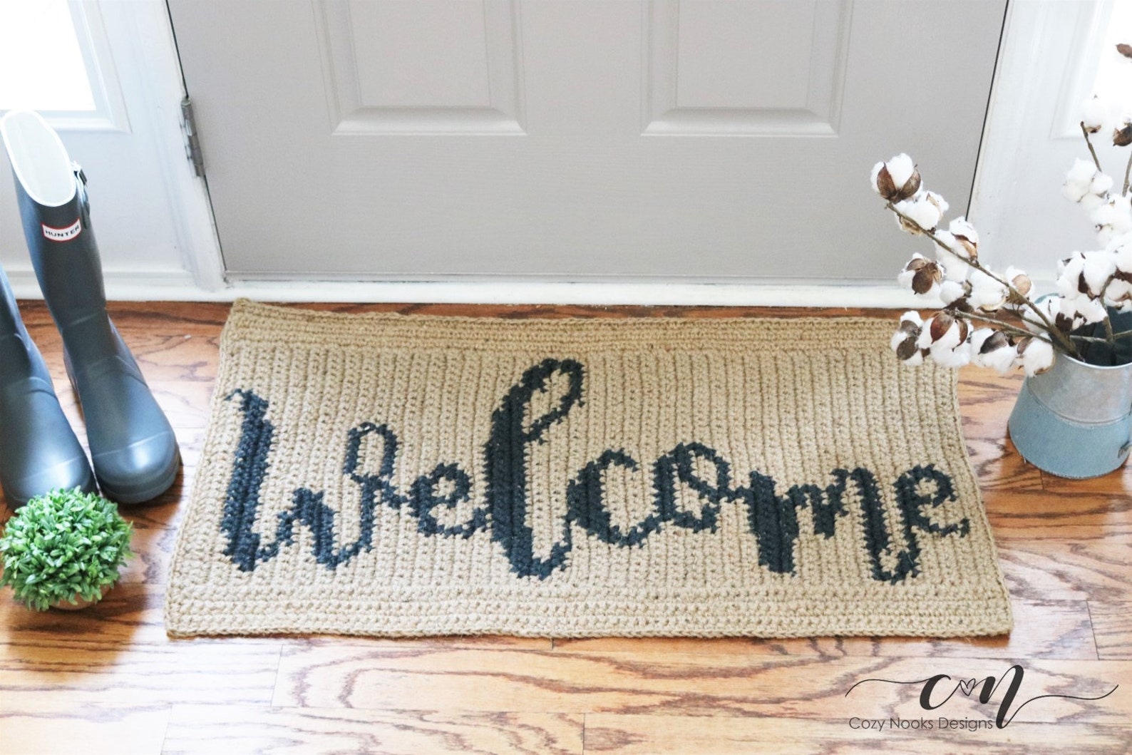 Farmhouse Welcome Mat Crochet Pattern Jute Crochet Pattern - Etsy