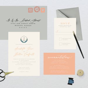 Modern Geometric Monogram Wedding Suite // DOWN PAYMENT Towards Printed ...