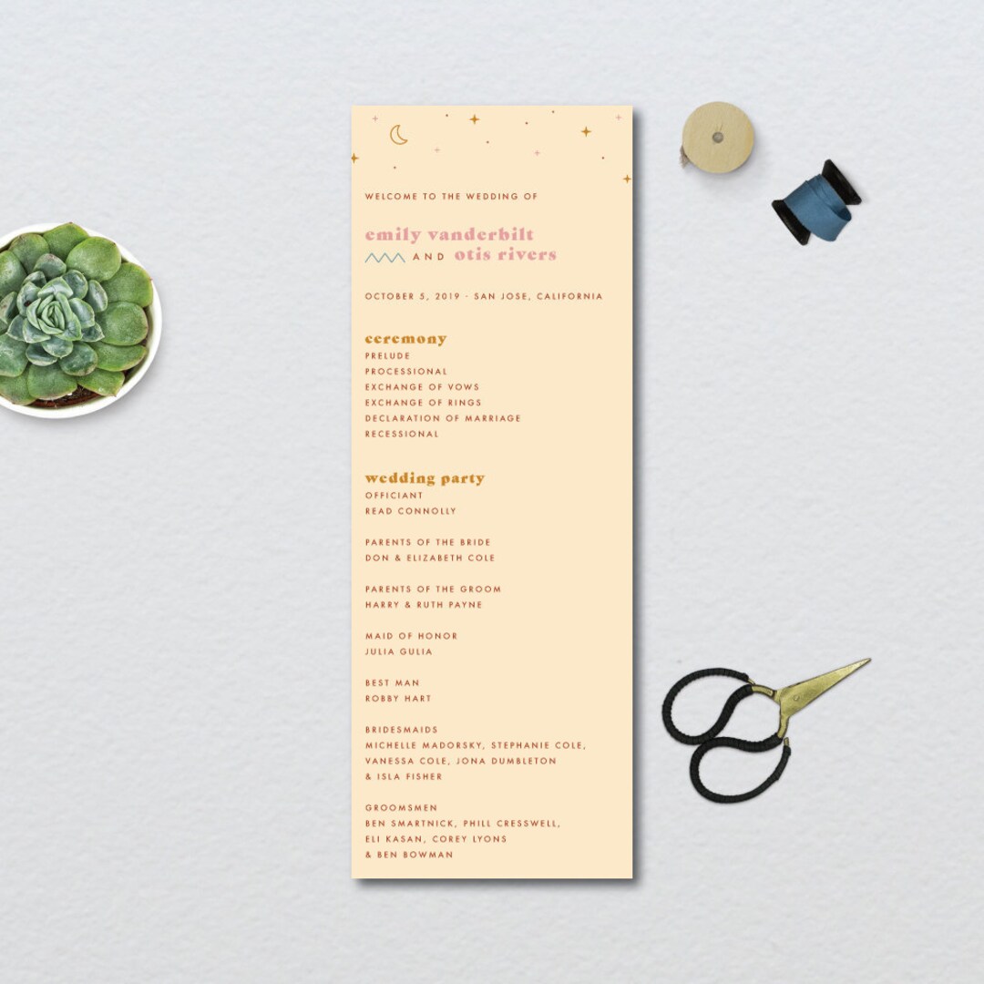 Retro Camp Icon Wedding Program // 4x11 // DIY DIGITAL File Program ...