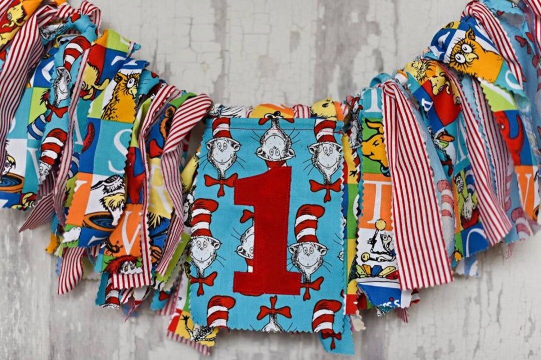 DR. SEUSS Banner/first Birthday Banner/high Chair Banner/birthday Bib ...