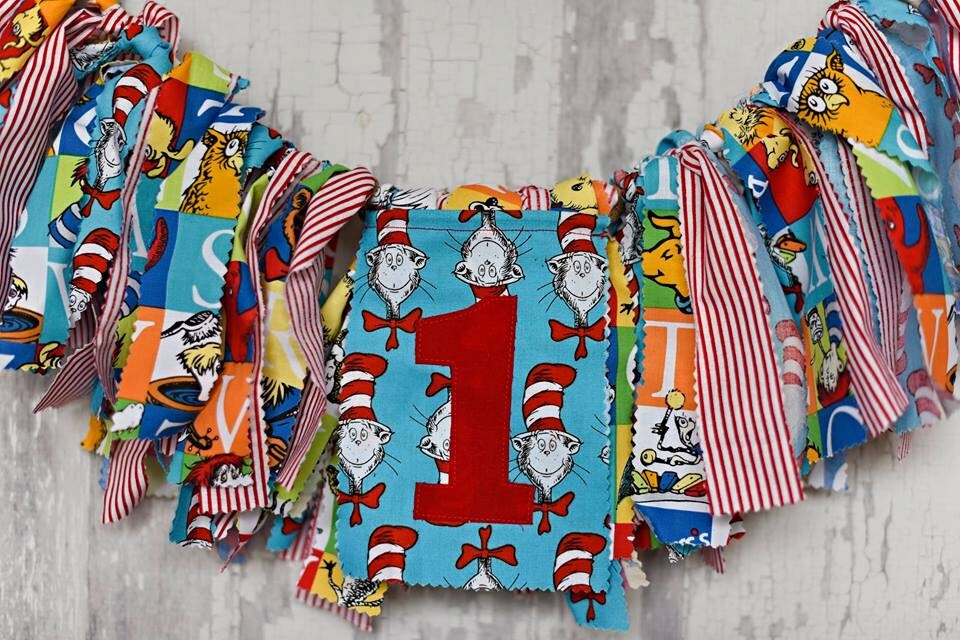 DR. SEUSS Banner/first Birthday Banner/high Chair Banner/birthday Bib ...