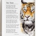 PRINTABLE Tiger Poem by William Blake, Printable Wall Art, Tyger Tyger ...