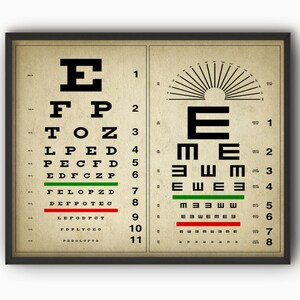 Eye Chart Print - Optometry Poster - Eye Anatomy - Eye Physiology ...