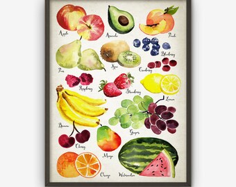 Fruit poster | Etsy
