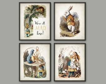 Alice in wonderland wall art | Etsy