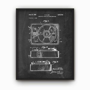 Record Player Patent Print - 1950 Record Player Design - Turntable ...