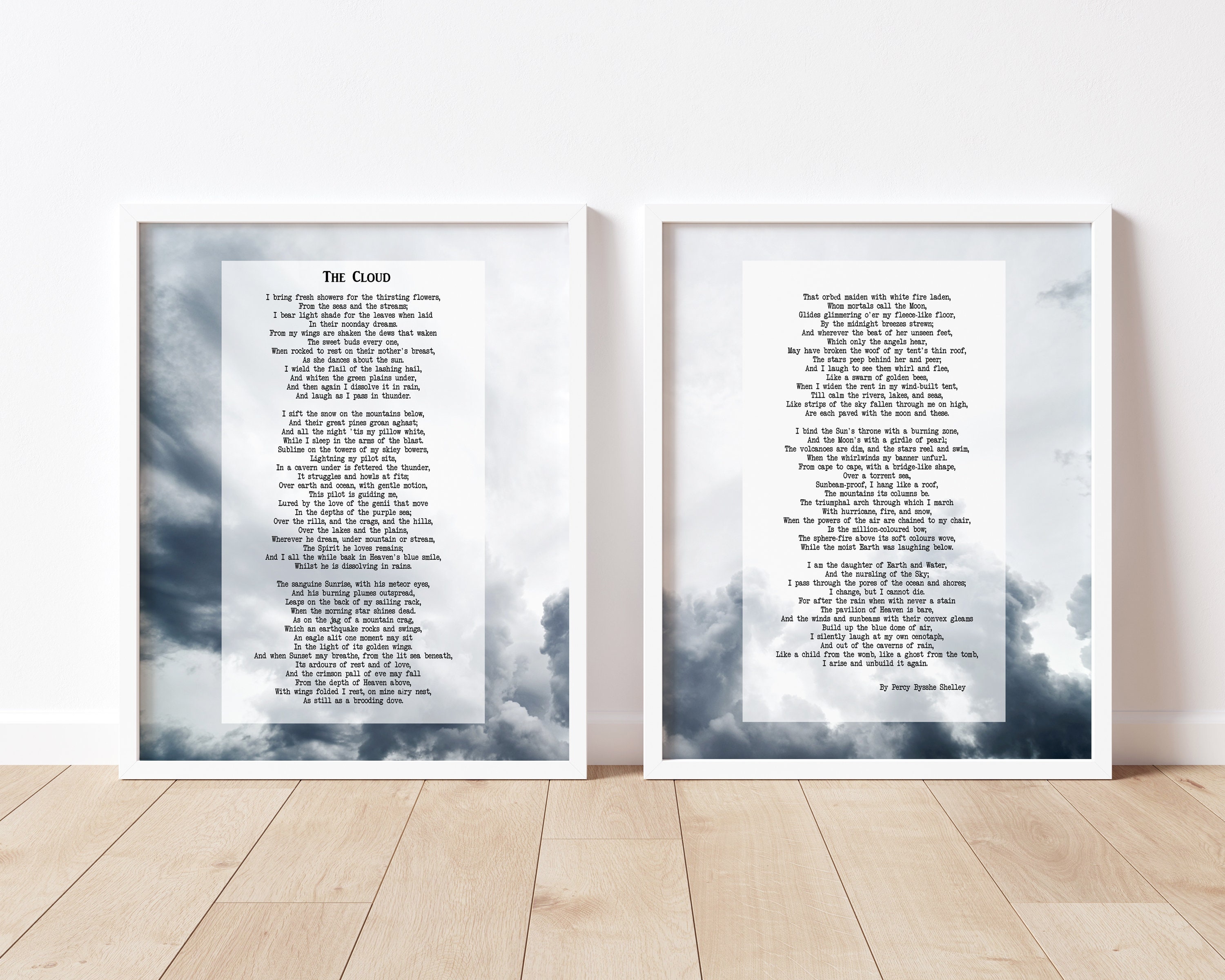 PRINTABLE the Cloud Poem by Percy Bysshe Shelley Printable - Etsy UK