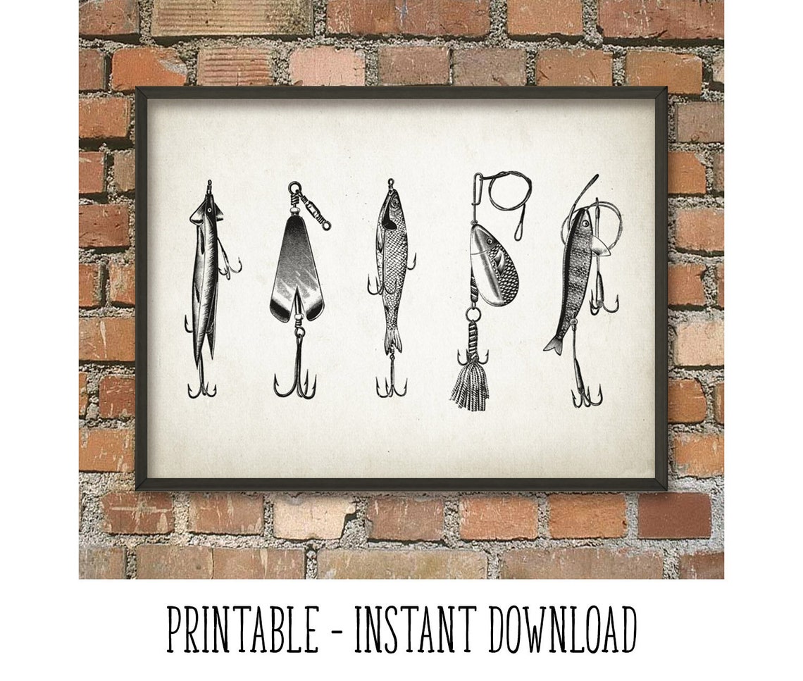 PRINTABLE Fishing Lures Wall Art Print Angling Wall Art - Etsy