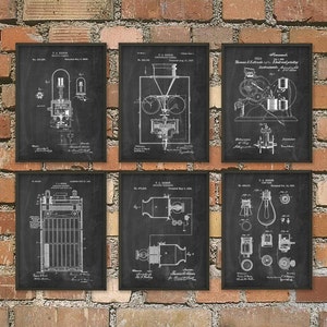 Thomas Edison Patent Inventions Set of 6 - Kinetographic Camera ...