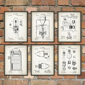 Thomas Edison Patent Inventions Set of 6 - Kinetographic Camera ...