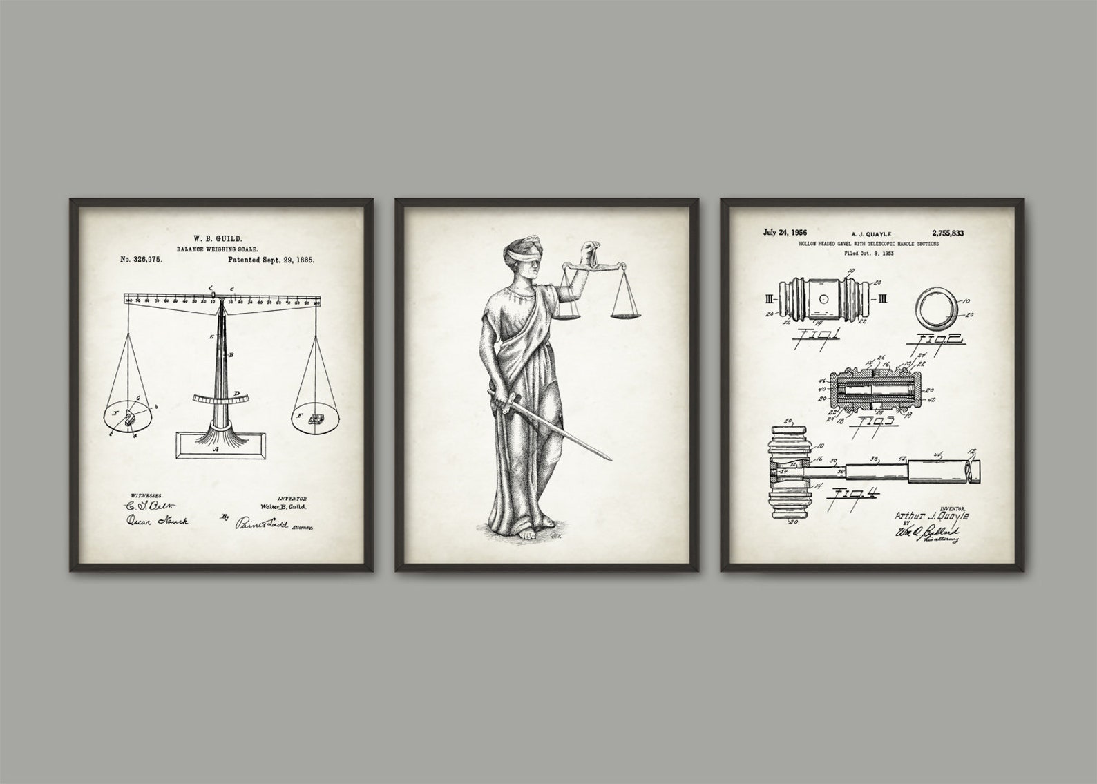 PRINTABLE Set of 3 Attorney Office Prints the Lady Justice Law - Etsy