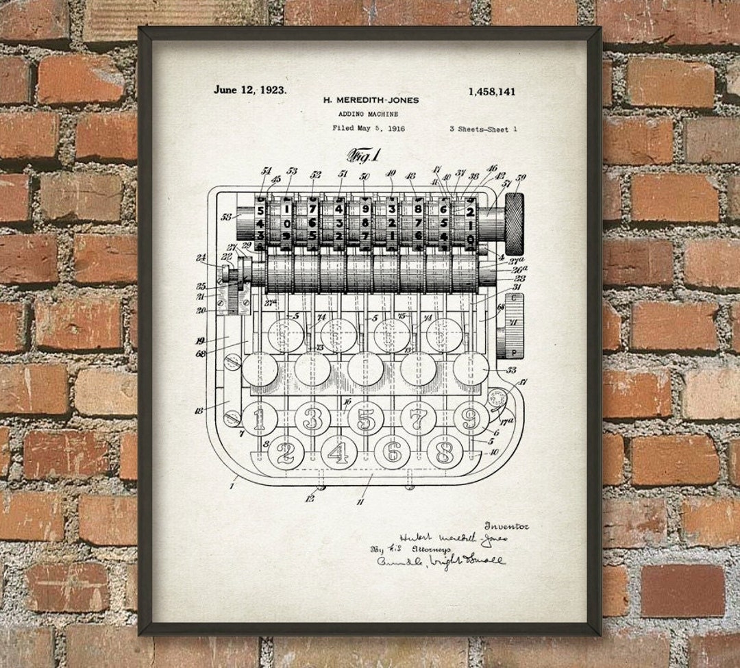 PRINTABLE Adding Machine Patent Print Accountancy - Etsy