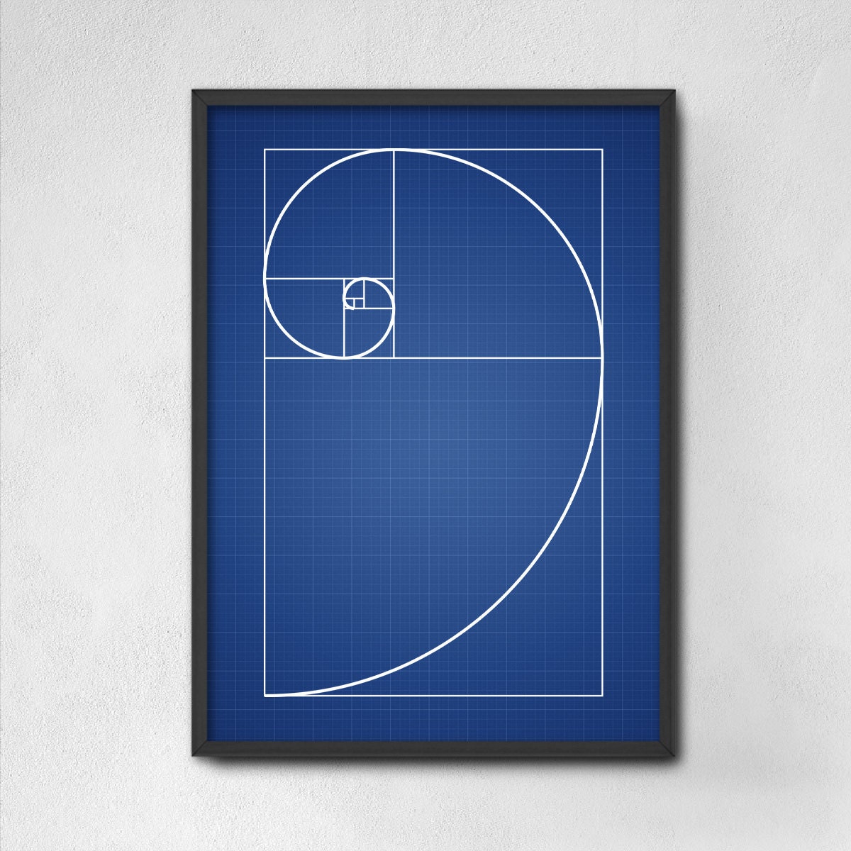 Fibonacci Spiral Wall Art Poster, Mathematics Number Sequence Print ...