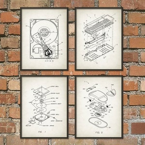 Computer Geek Wall Art Poster Set of 4 No.1 - Computer Room Home Decor ...