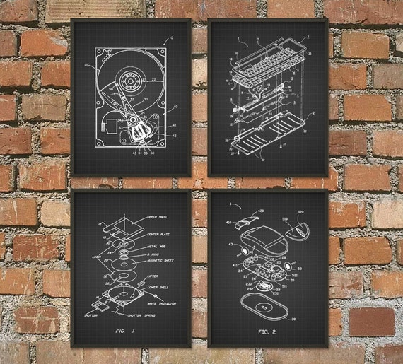 Computer Geek Wall Art Poster Set of 4 No.1 Computer Room | Etsy